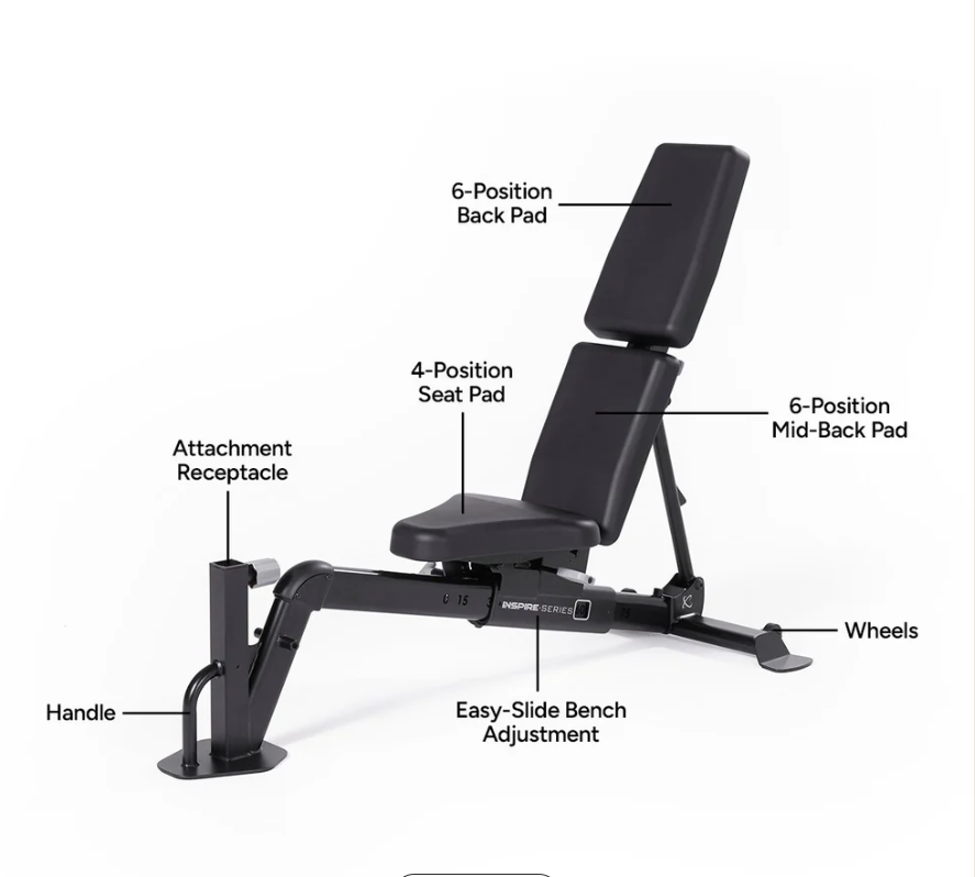Inspire Series FID7 PRO Adjustable Bench - Hest Fitness Products
